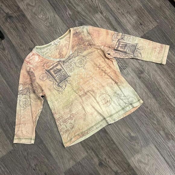 Tops | Y2k Euro Half Long Sleeve With Bedazzles And Beautiful Detailing ...
